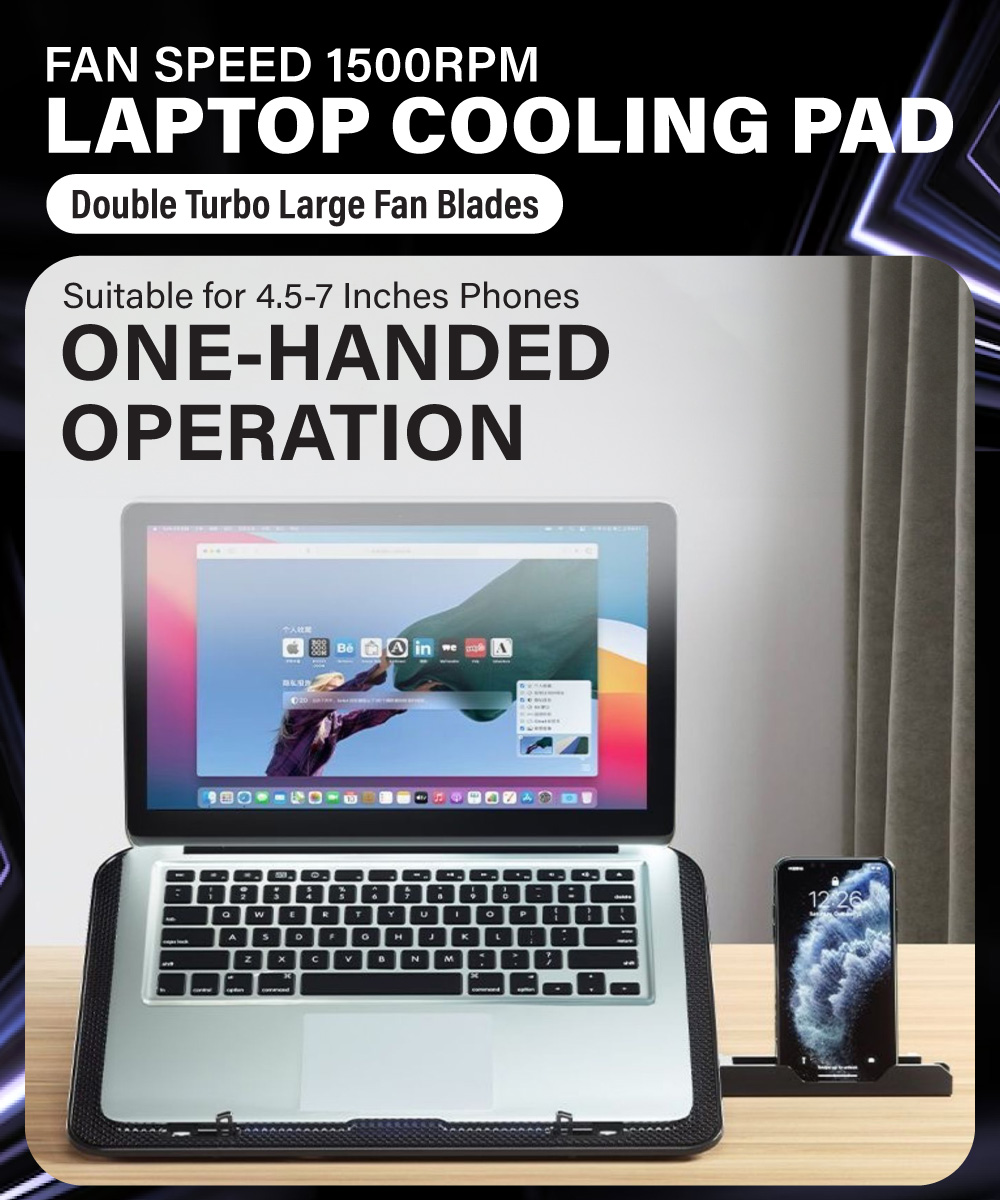 Diginut CL-N10 Slim Laptop Cooling Pad with Dual Fans – Black | Shopee ...