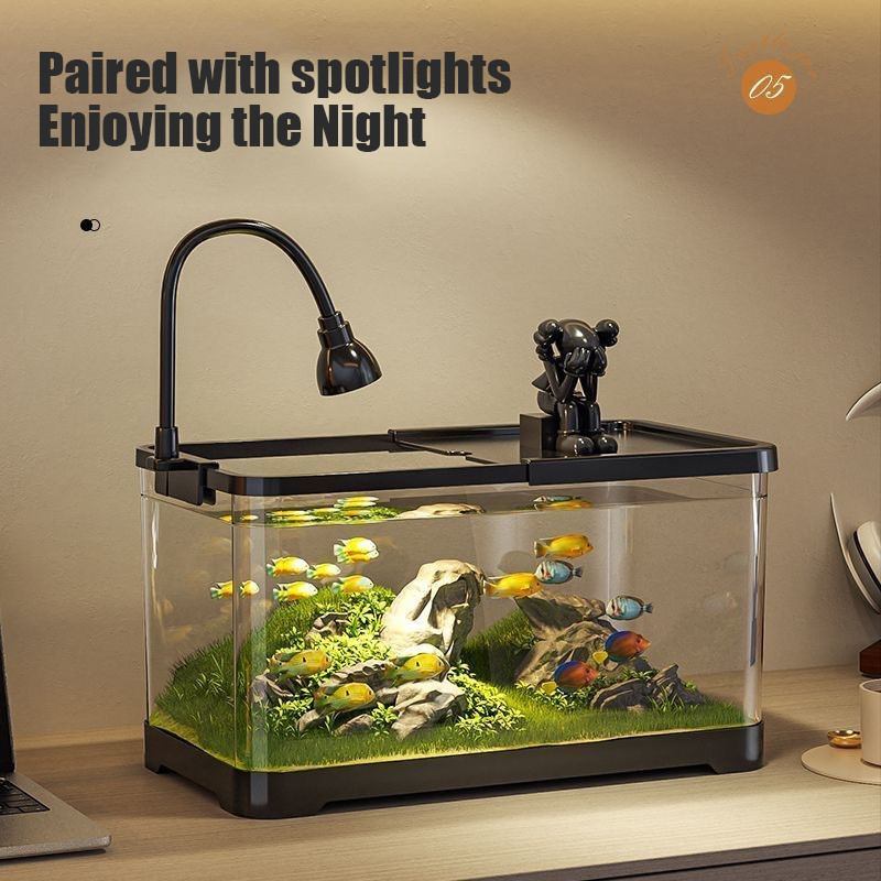 【SG Ship】Fish Tank Desktop Fish Aquarium Filter Terrapin Tank Landscape ...