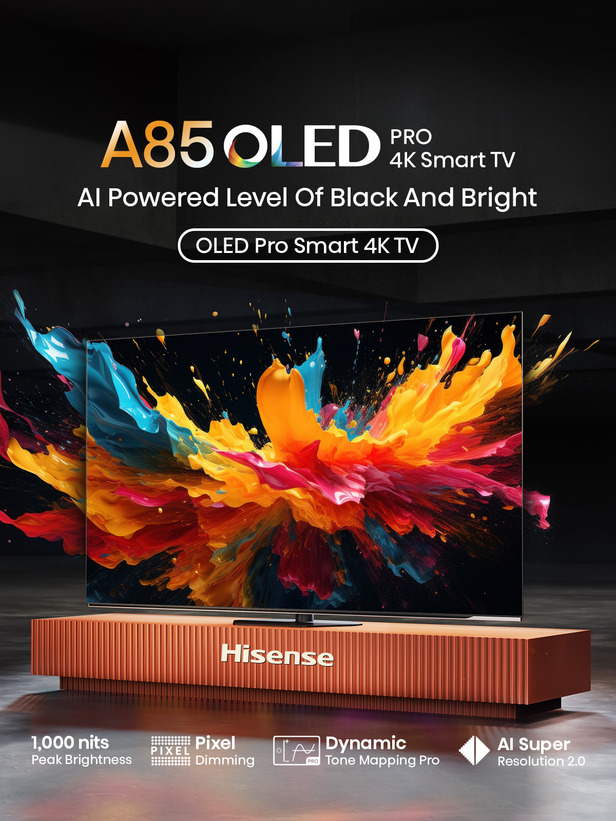 Hisense A85N 55 inch OLED Pro Smart TV | 120Hz | 1000nits Brightness ...