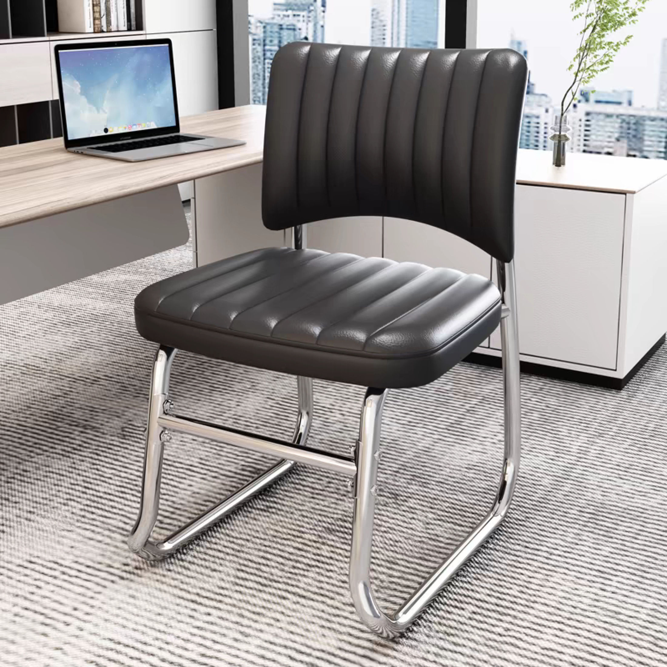 SNB Office Chair Study Chairs Ergonomic Computer Chair Sponge Leather ...