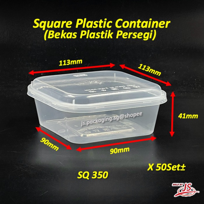 Sq 250/350/450/550/650/750 Square Disposable Plastic Food Container ...
