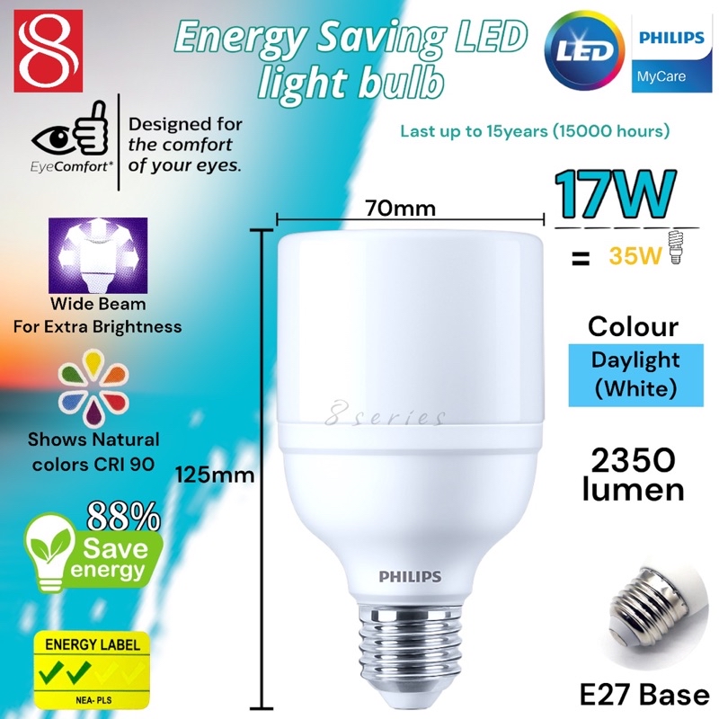 (SG seller ) Philips eye comfort energy saving led light bulb , E27 led bulb / B22 led light ...