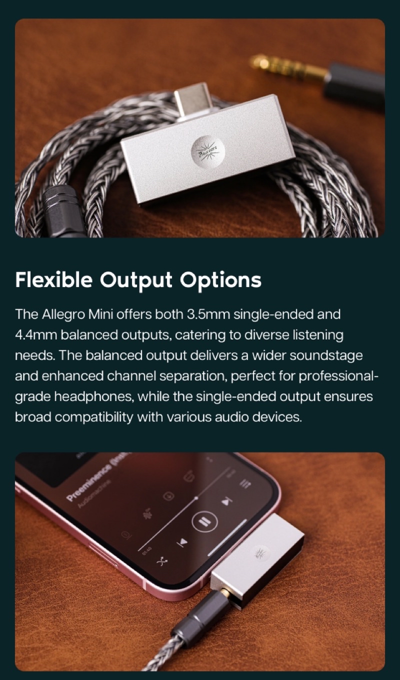 Kiwi Ears Allegro Mini High-Fidelity Portable IEM DAC with both 3.5/4.4 ...
