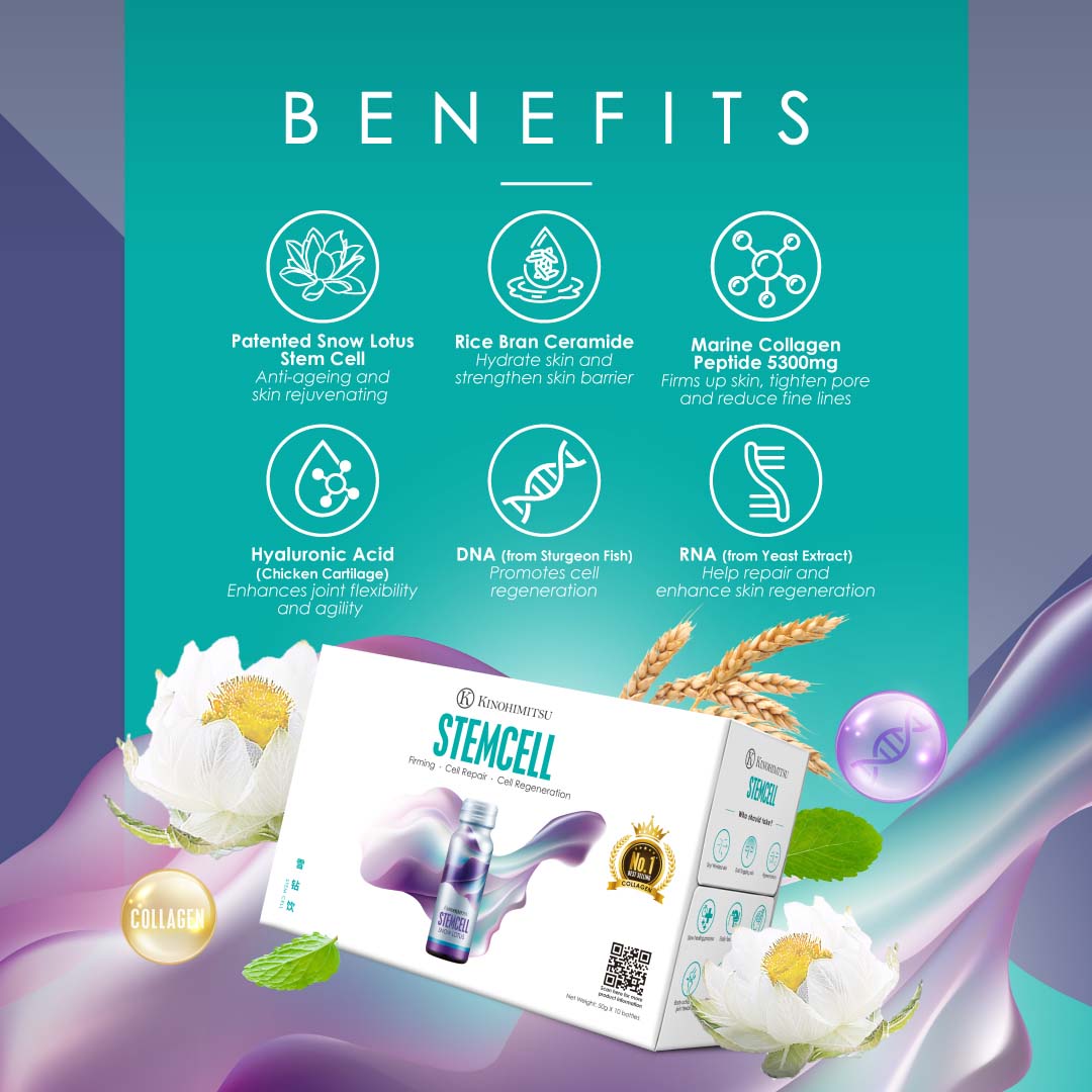 Kinohimitsu StemCell Snow Lotus 5300mg Collagen Inner Beauty Supplement ...