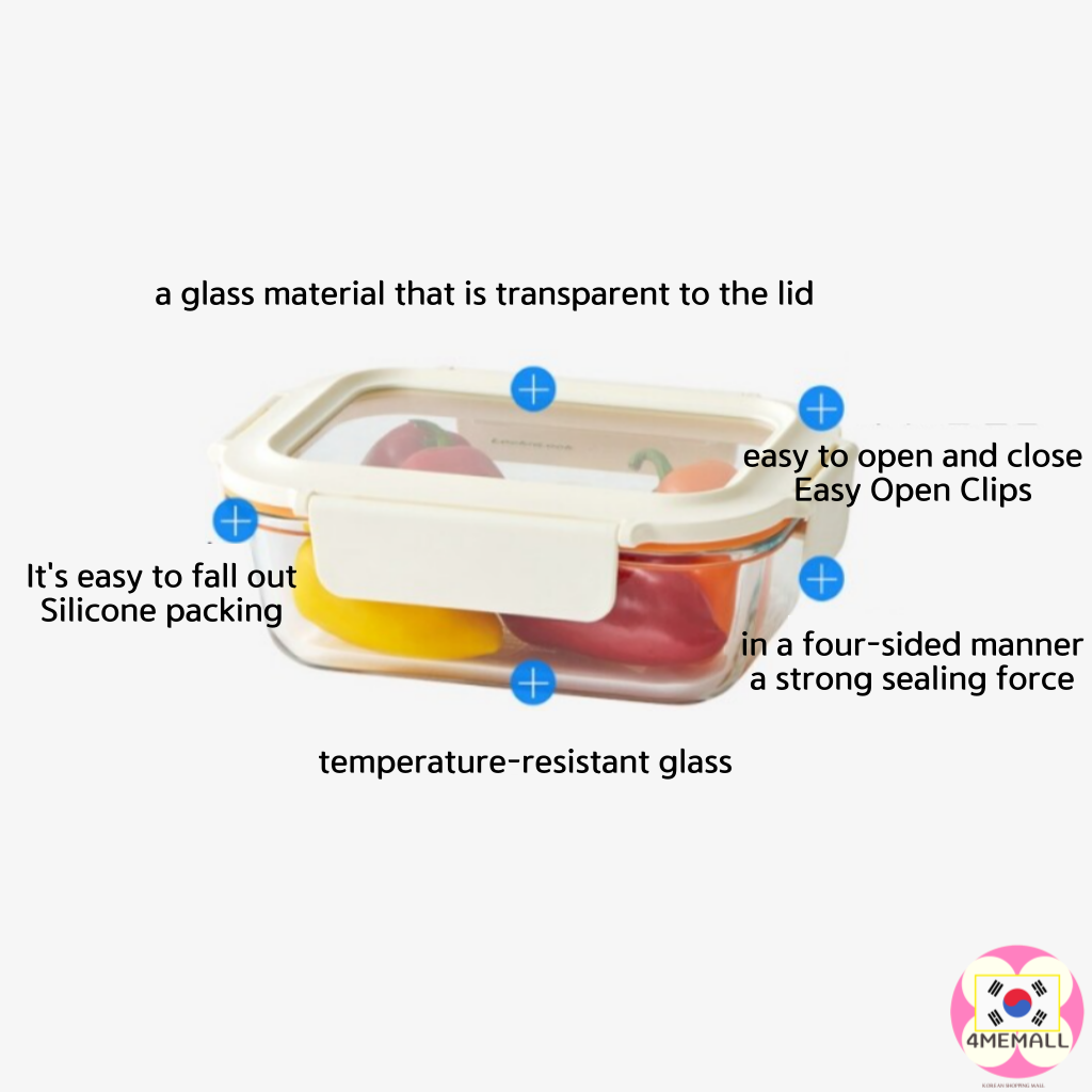 LocknLock THE CUBE Glass Airtight Container Food container Food storage ...