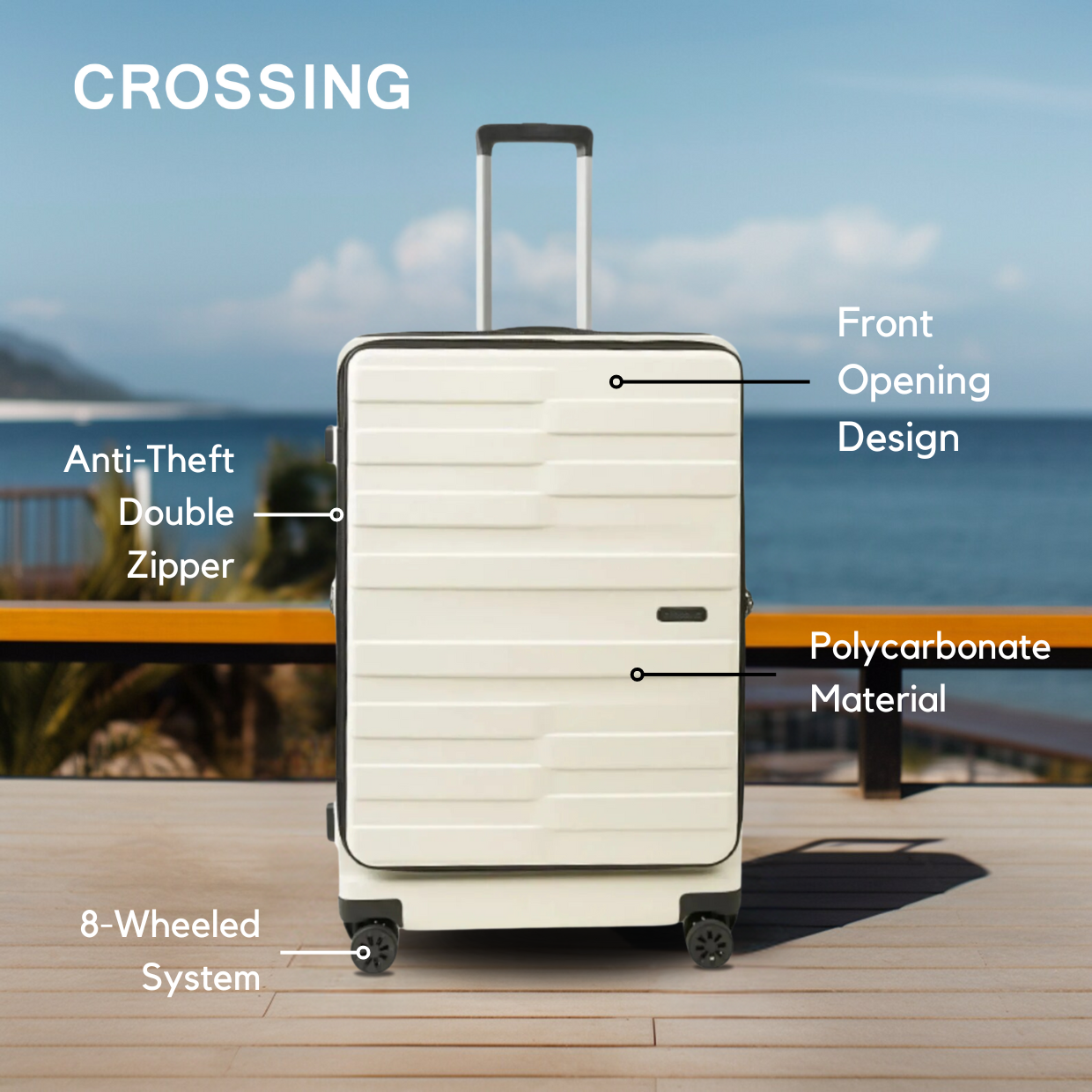 Crossing Groov Expandable PC Trunk 24" Medium Luggage | Front Opening ...