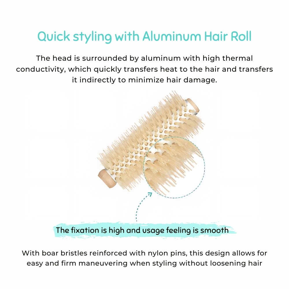 Fillimilli Olive Young Aluminium Root Volume Roll Brush (40mm/50mm/65mm ...