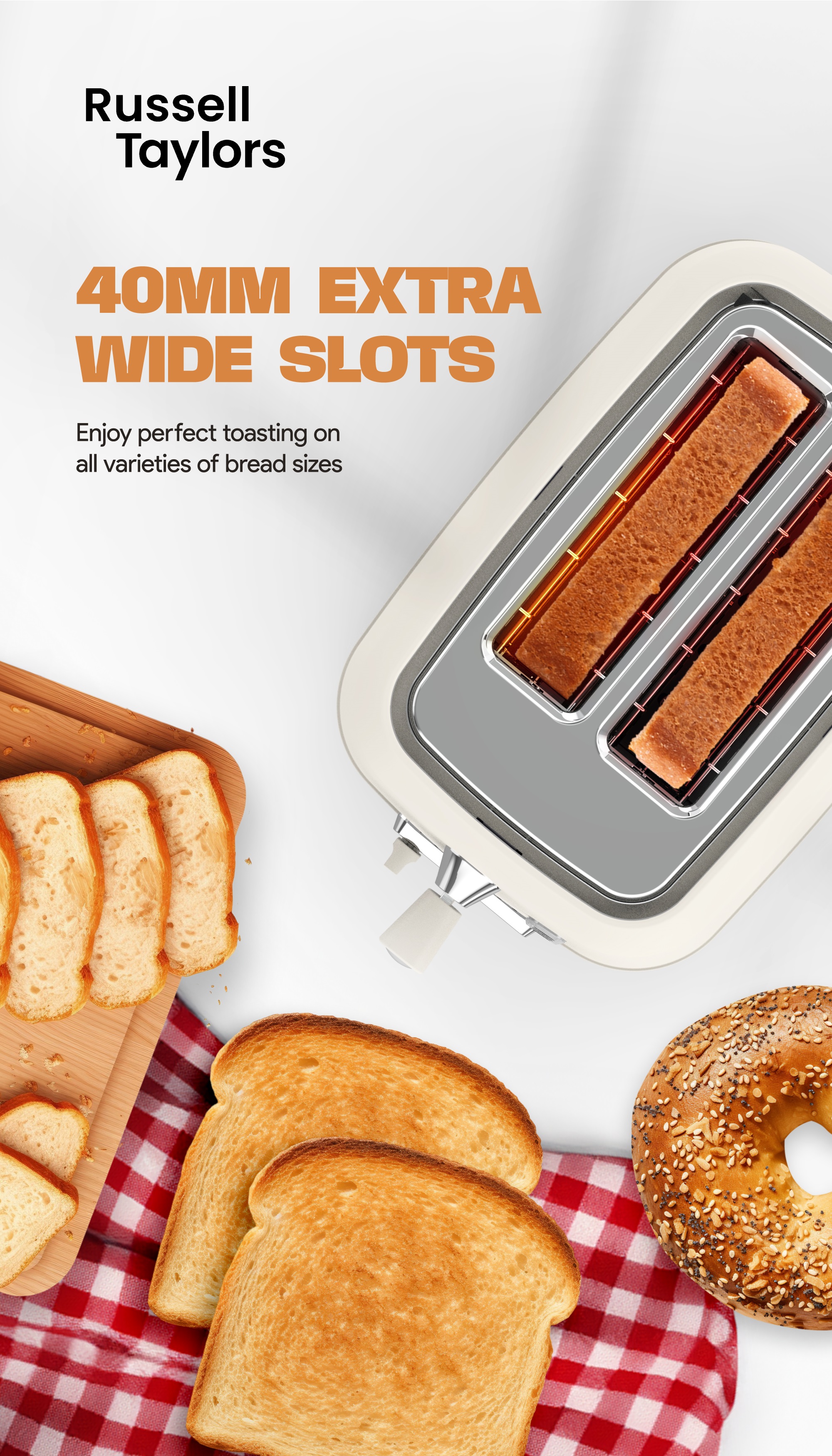 Russell Taylors Retro Toaster RT-10 Cream Color with Lid | Shopee Singapore