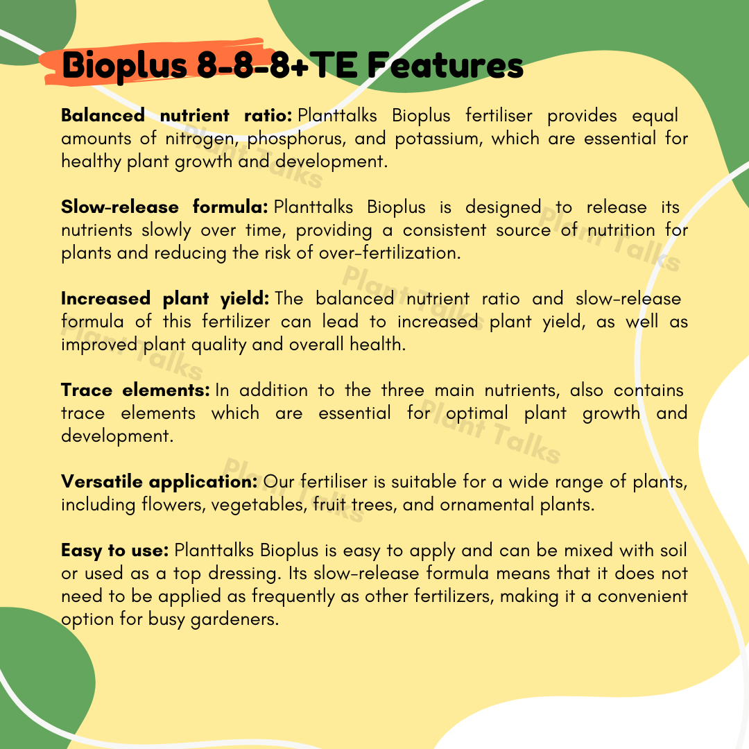Plant Talks Organic Bio plus Fertilizer NPK 8-8-8+TE Slow Release ...