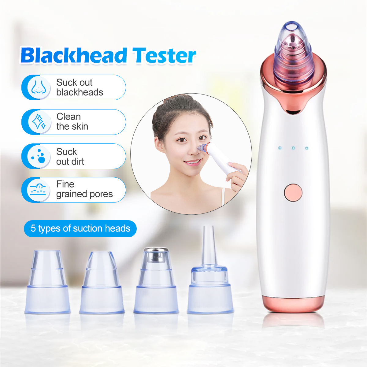 Electric Blackhead Remover LCD vacuum 祛白頭/黑頭 Facial Skin Care Whitehead ...