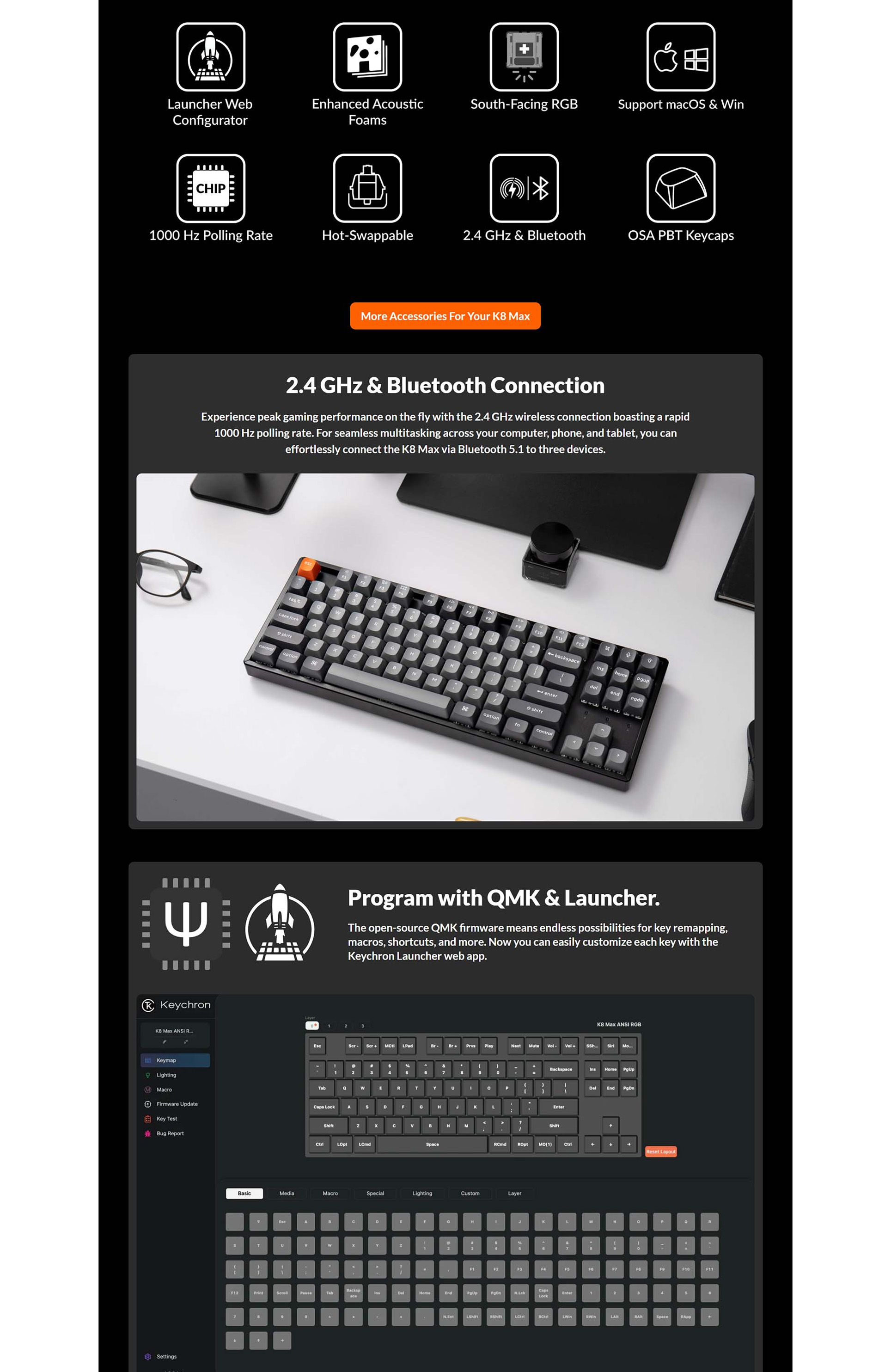 Keychron K8 Max Wireless Mechanical Keyboard | Shopee Singapore