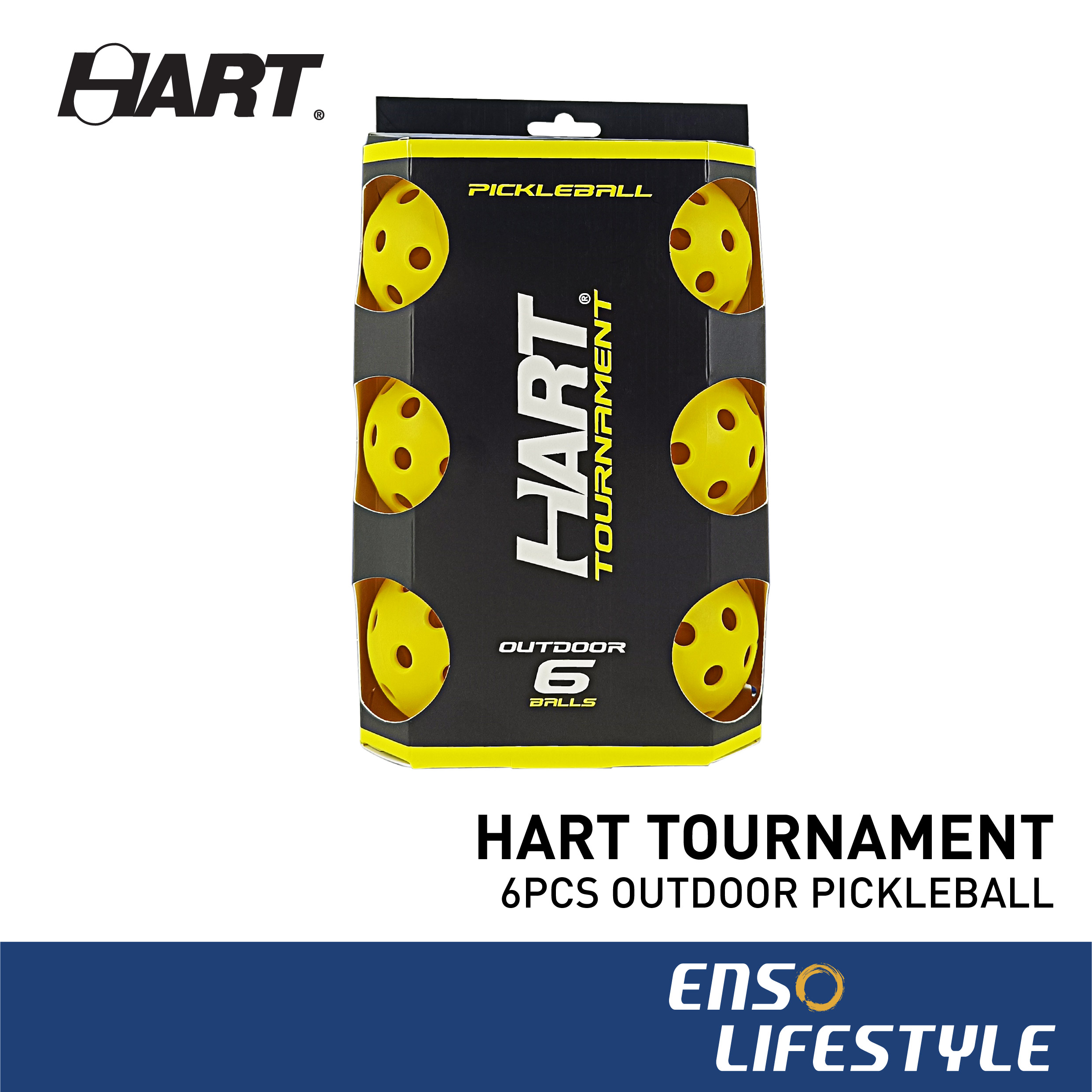 HART Pickleball Ball - HART TOURNAMENT Outdoor 6pc [Enso Lifestyle ...