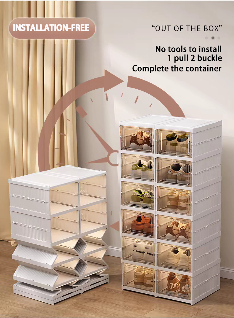 【SG STOCK】Folding shoe box/1/3/6-layer shoe storage box/Organiser ...