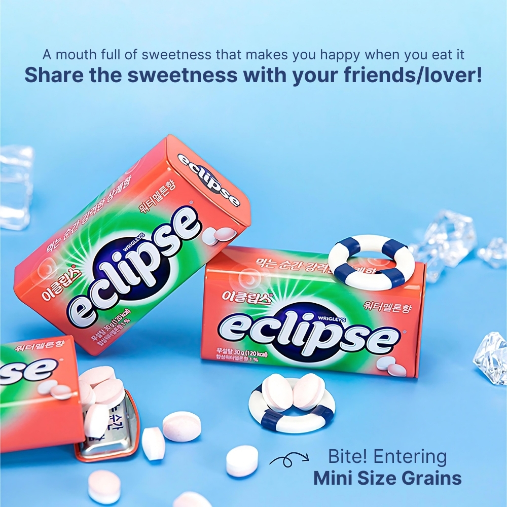 Eclipse Sugar Free Candy 6 Types / Pepper Mint / Spearmint / Peach ...