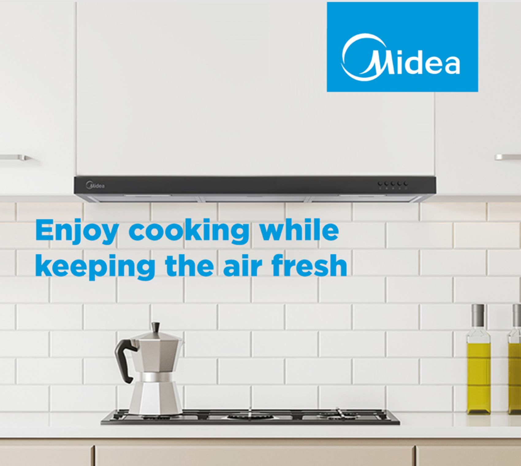 MIDEA MBI-90F26-SG BUILT-IN COOKER HOOD + MIDEA MBI-SN20 GAS HOB/ MIDEA ...