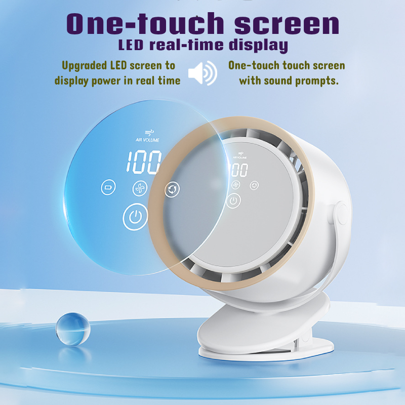 Portable Desk Fan USB Rechargeable Bladeless Air Circulator Fan Touch ...