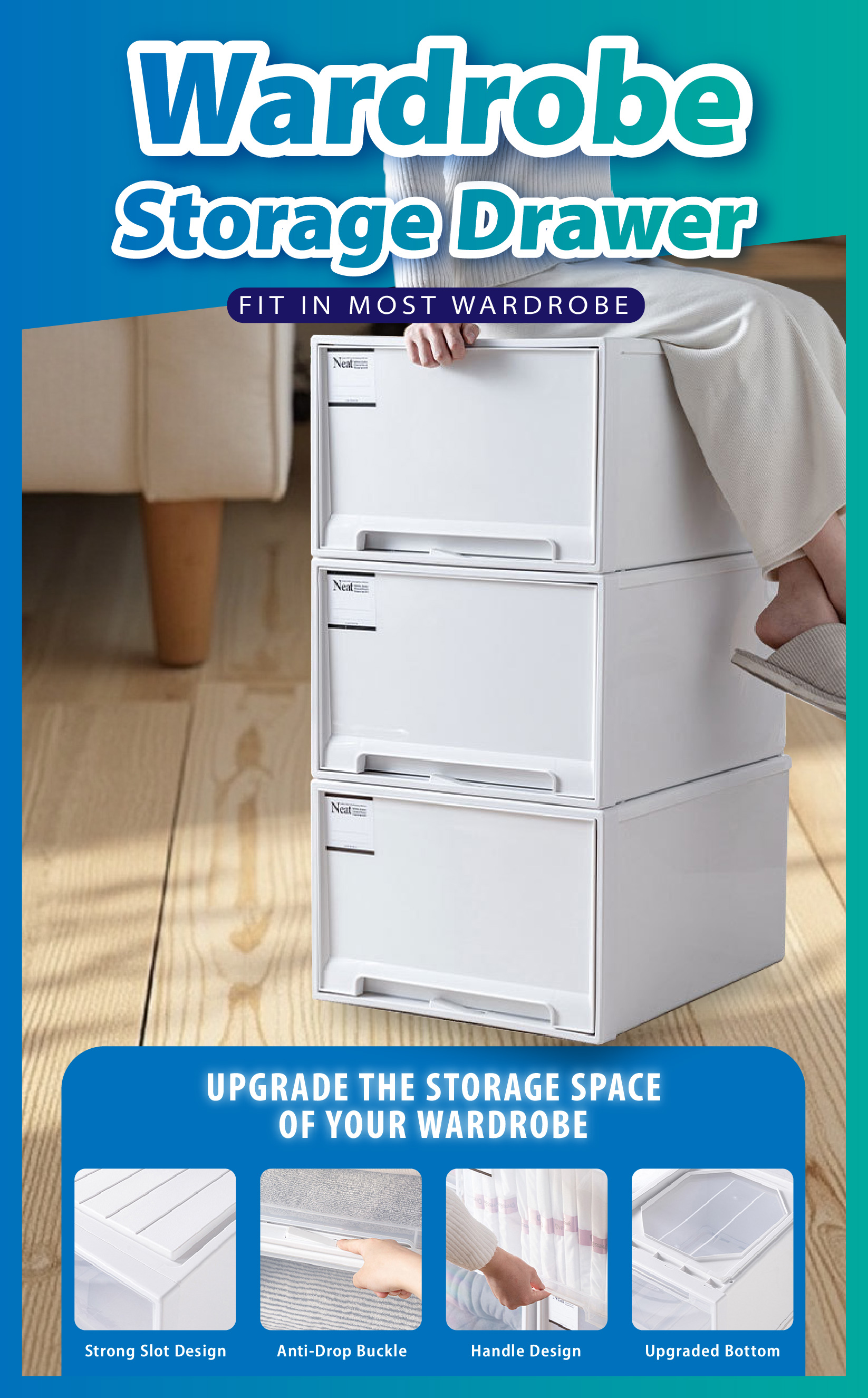 [SG STOCK] Japanese Style Wardrobe Stackable Storage Drawer Box - Space ...