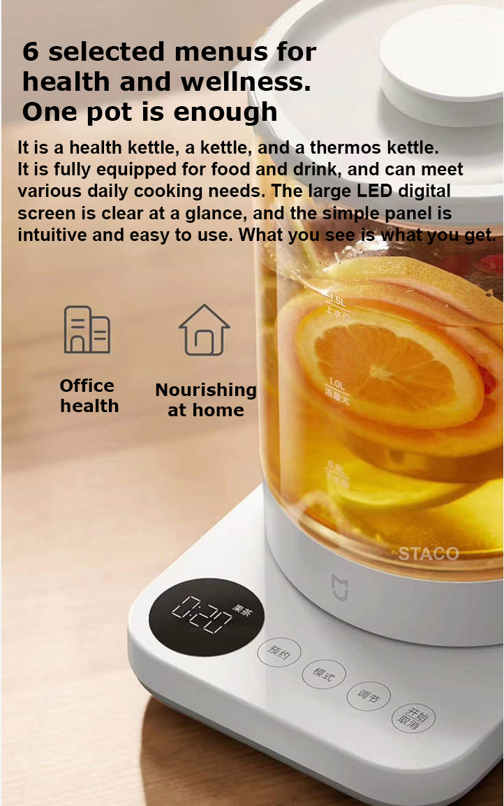 SG|Xiaomi 1.5L Health Electric Kettle|Health Pot|Thick Glass|Multi ...