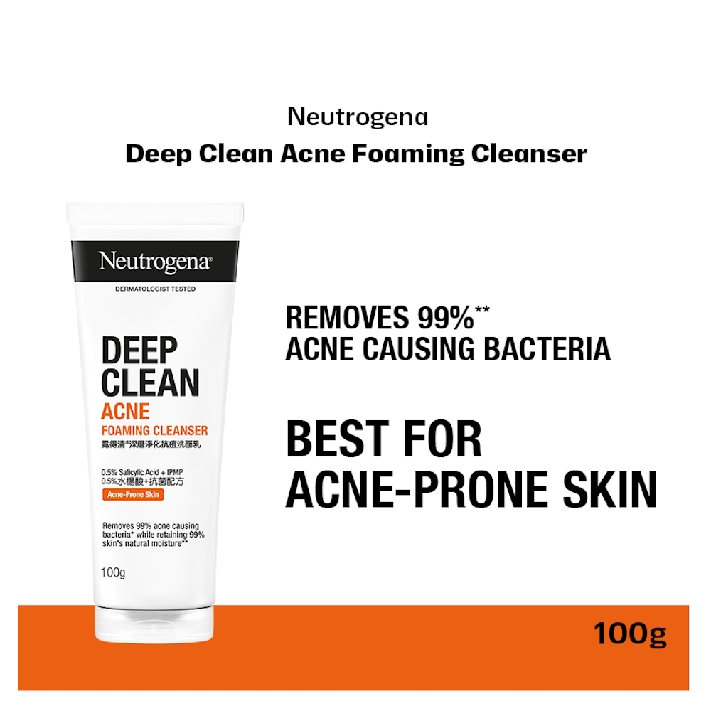 NEUTROGENA Deep Clean Acne Foaming Cleanser (For Acne Prone Skin) 100g ...