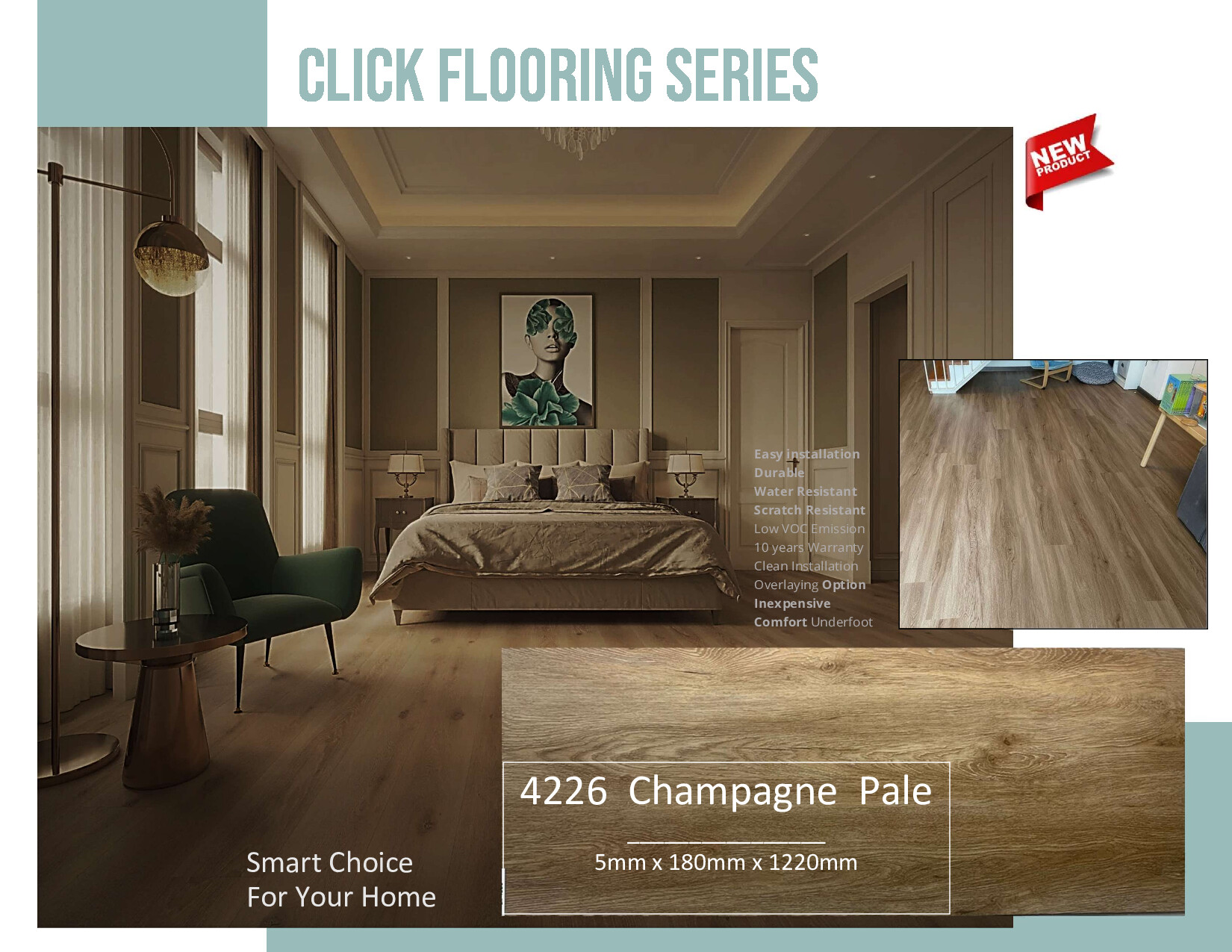 5mm Click system Flooring Sample LVT | Shopee Singapore