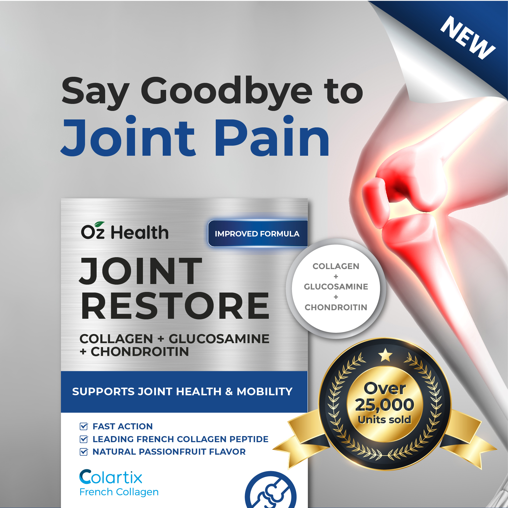 Oz Health Collagen Joint Restore (Bone & Joint Booster) 30 Sachets ...