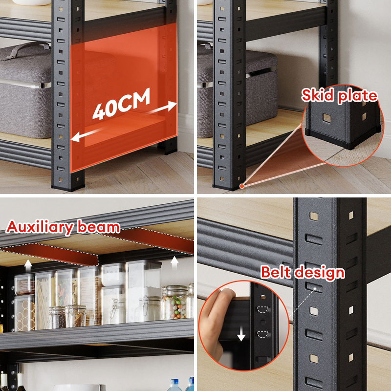 SNBAdjustable Rack Boltless Rack 3/4/5 Layer Metal Storage Shelf ...