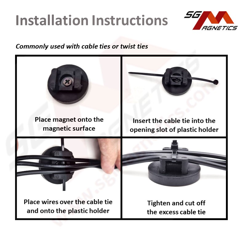 Magnetic Cable Organizer - Magnet Wire Holder for Mounting Hanging ...