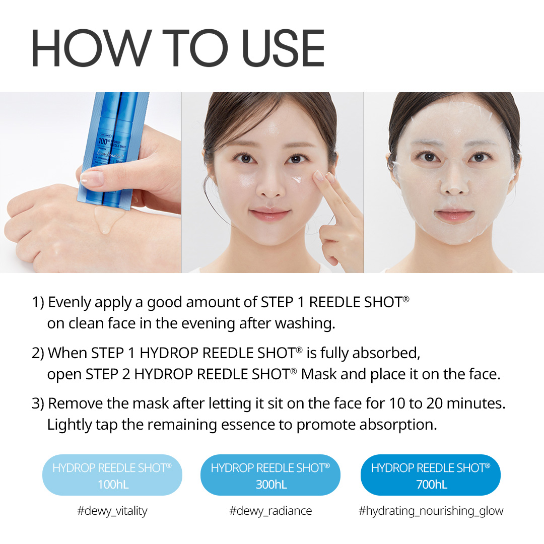 [VT] Hydrop Reedle Shot 2Step Mask(100, 300, 700) Watery Mask pack for ...