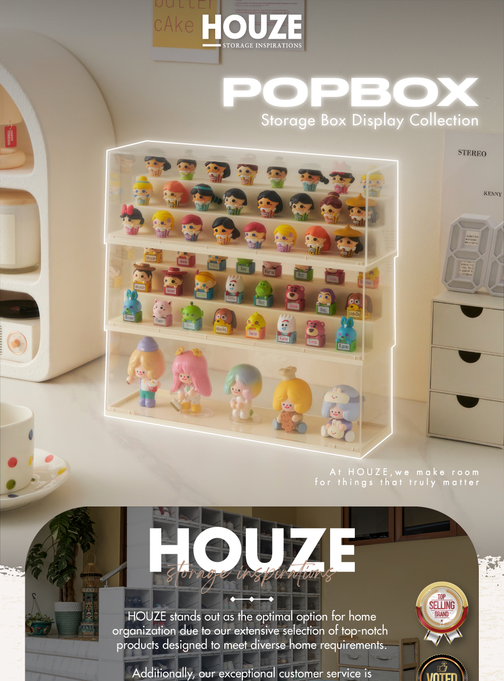 [SET OF 3] HOUZE - POPBOX Acrylic Popmart Clear Display Storage Box - 8 ...