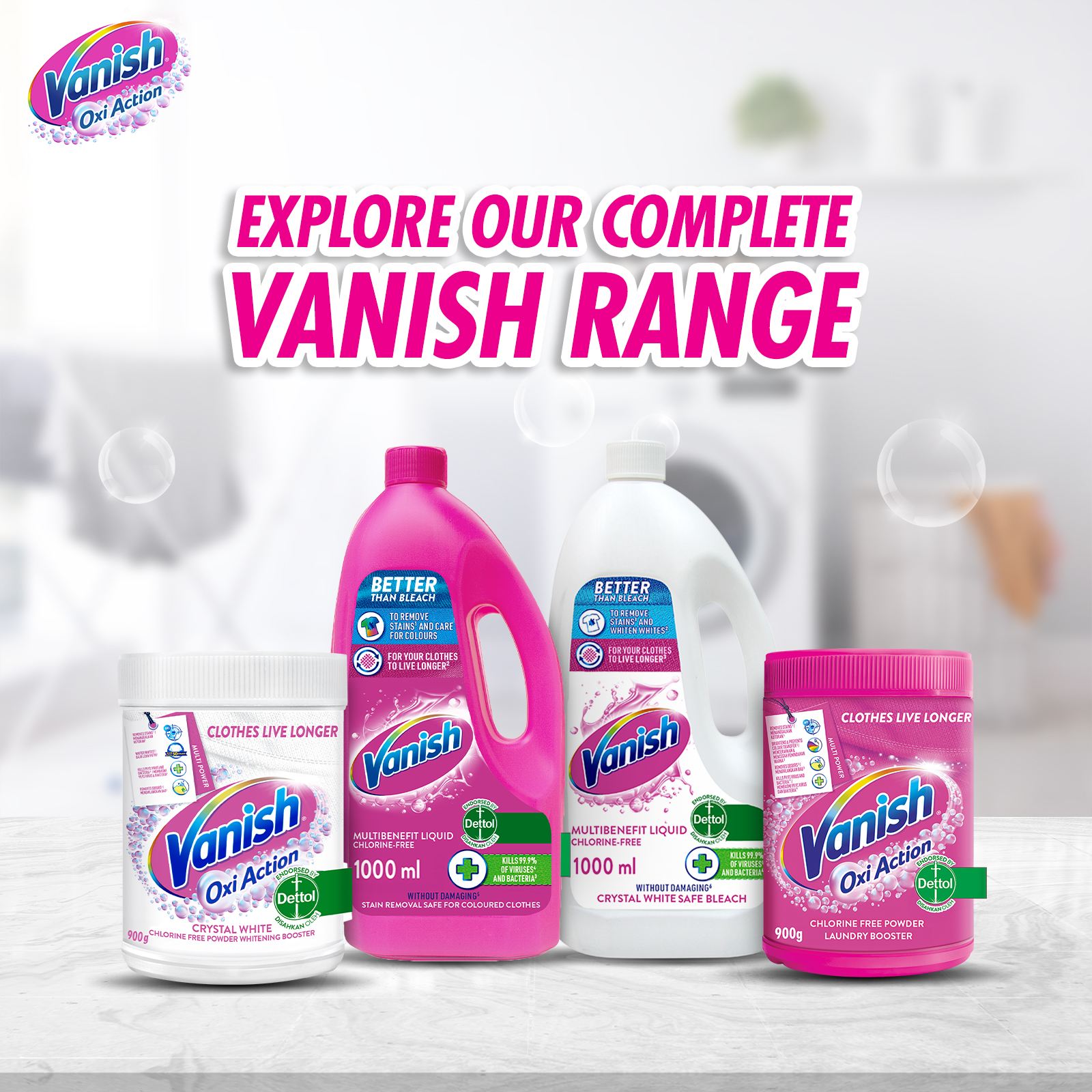 Vanish Liquid Detergent Color Safe Laundry Booster (1L) | Shopee Singapore