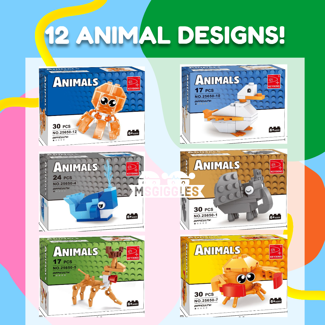MsGiggles Goodie Bag Animal Blocks for Kids Birthday Party Favor ...
