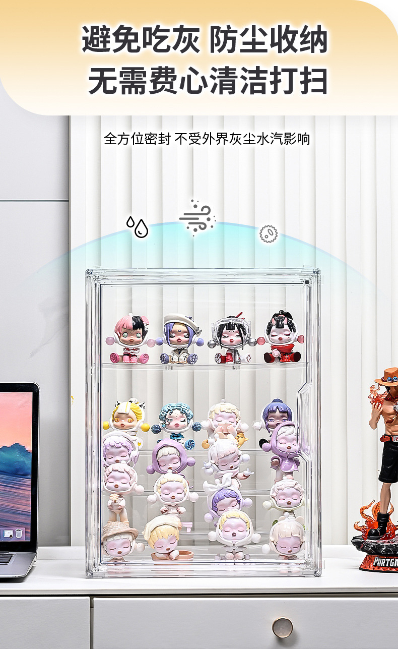 Full Acrylic Display Box w/ Shelf | POPMART Zimomo Labubu Blindbox ...