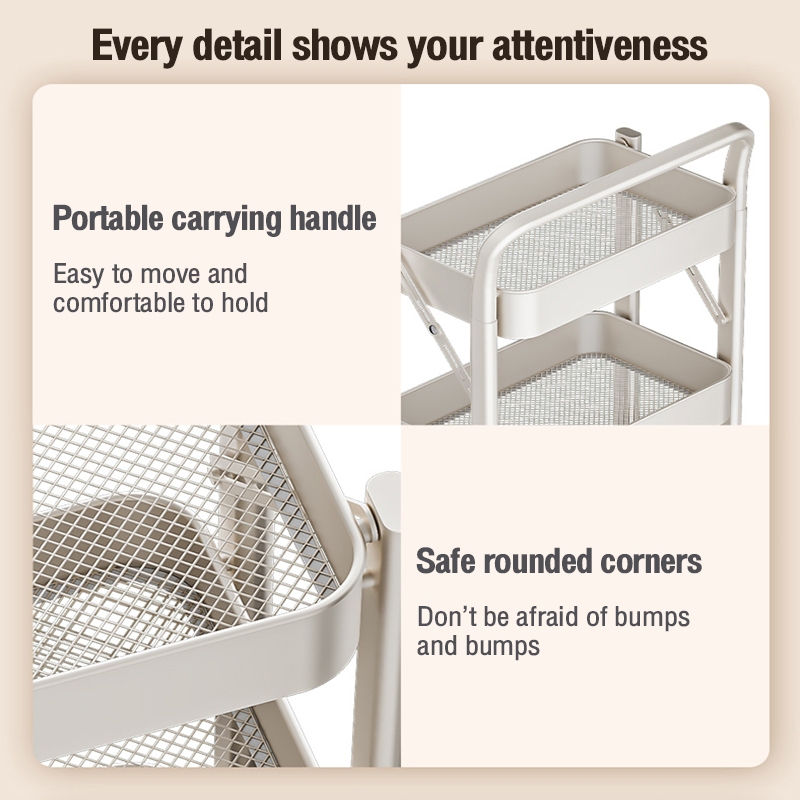 Foldable Trolley Rack Multi-purpose Foldable Trolley cart Rolling Cart ...