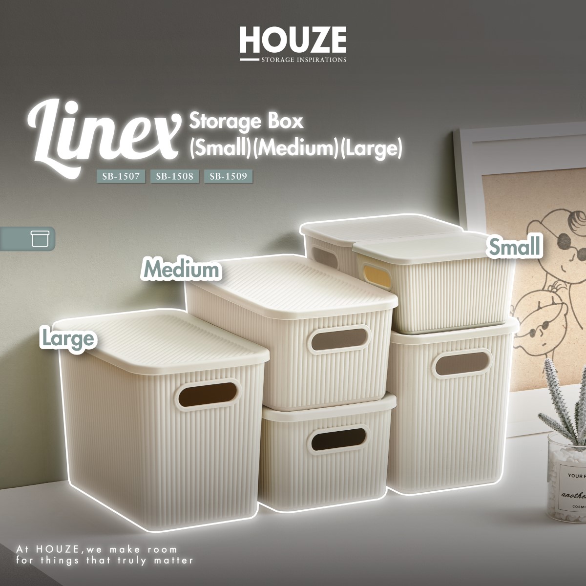 [HOUZE] Linex Storage Box | Small | Medium | Large - Organiser | Space ...