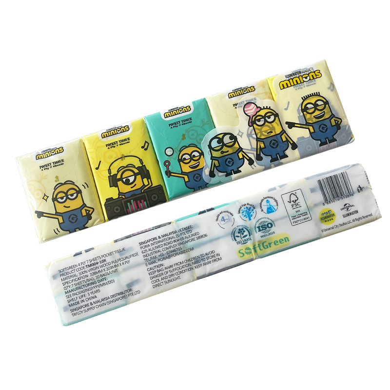 Minions Pocket Tissue Soft Despicable Me Minions Mini Travel Tissue ...