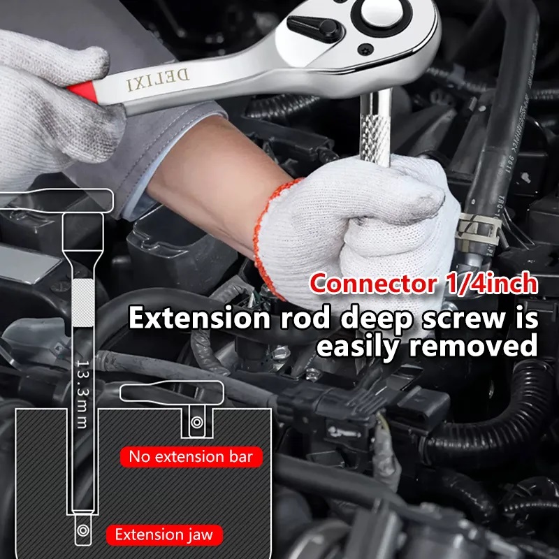 🇸🇬 ReadyStock - 46pcs Ratchet wrench set/ Car Repair Tool set Socket ...