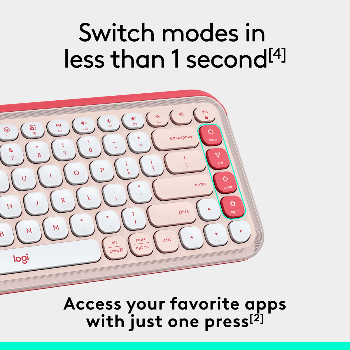 Logitech POP Icon Keys Wireless Bluetooth Keyboard, Comfy, Quiet Typing ...