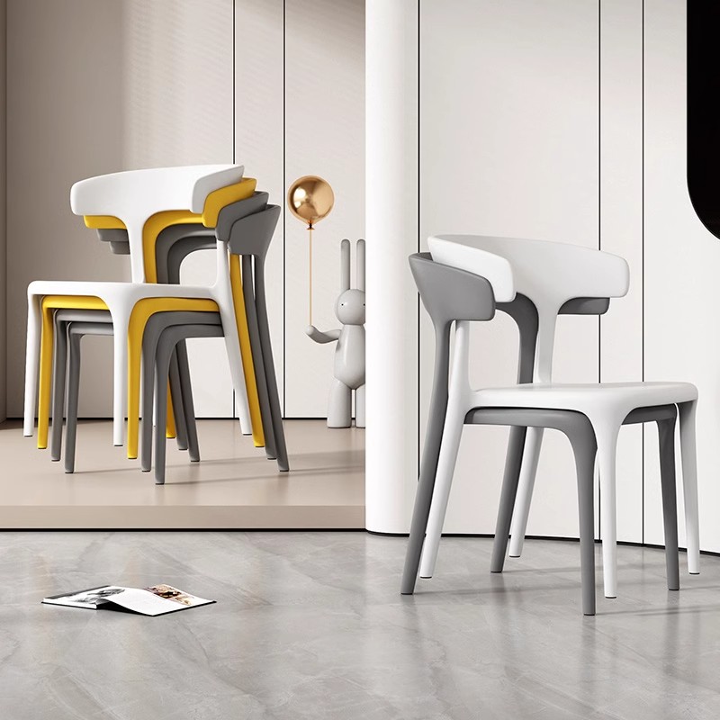 Nordic Plastic Chair Dining Chair with Comfort Arm Rest & Back Rest ...