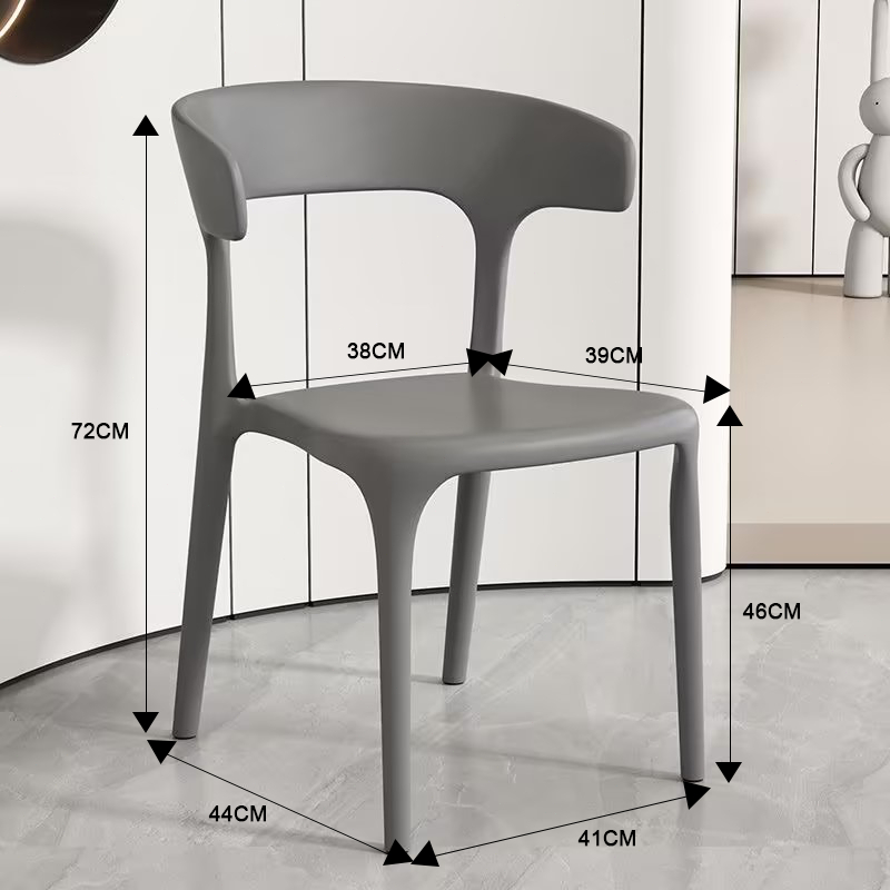 Nordic Plastic Chair Dining Chair with Comfort Arm Rest & Back Rest ...