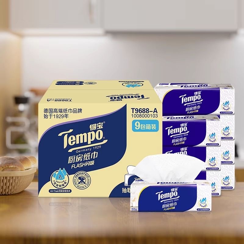TEMPO Super Absorbent Kitchen Tissue | Flash Disposable Towel for Quick ...