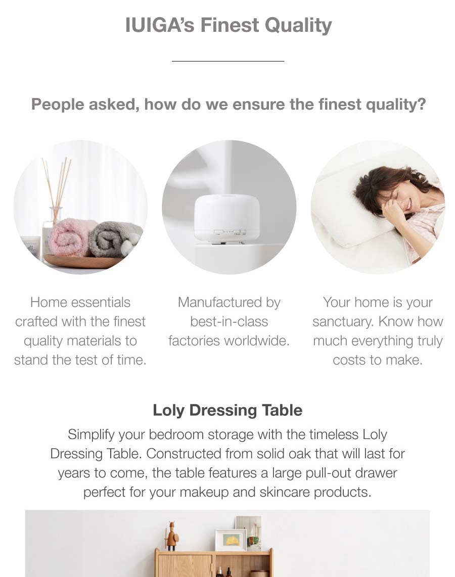 IUIGA Loly Dressing Table (size L) | Shopee Singapore