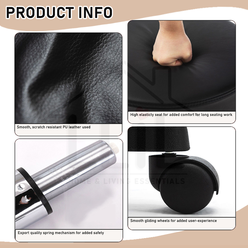 [SG STOCKS] Sleek Swivel Rotating High Chair Rolling High Stool ...