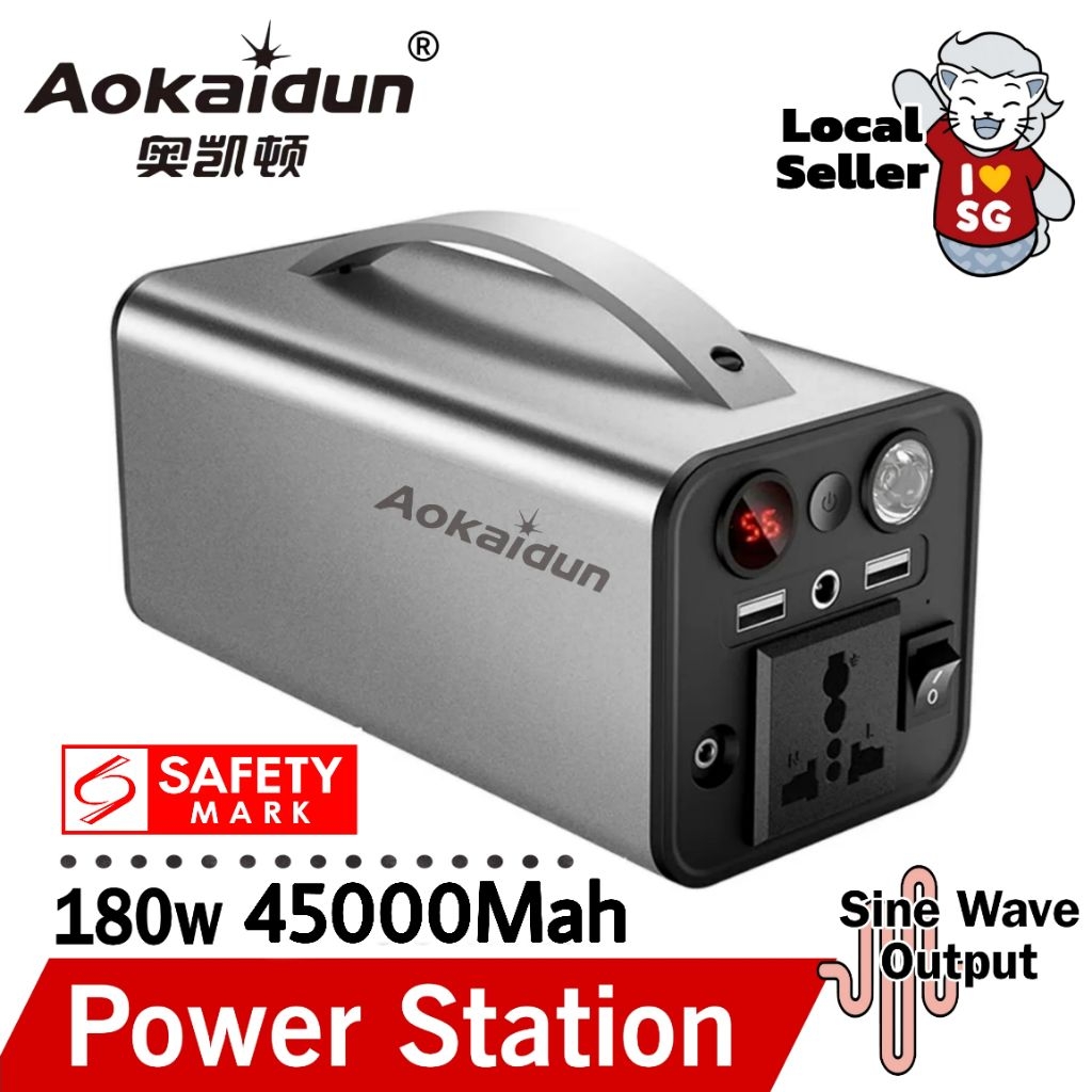 Aokaidun Outdoor Power Station 166Wh 180W|45000 mAh Portable Power Bank ...
