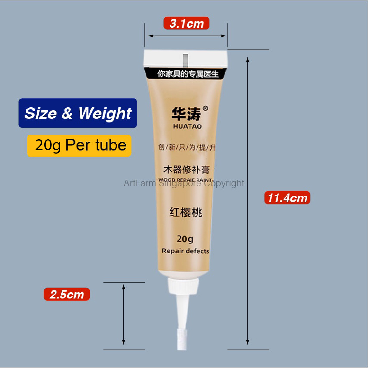 SG BEST Seller DIY 20g Wood Repair Paint Filler Tube 50 Colours for Furniture Touch Up ...