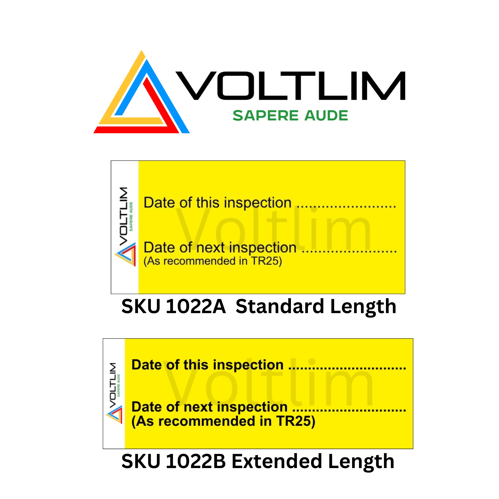 LTA TR 25 Electric Vehicle (EV) Inspection Date Label Sticker (Various ...