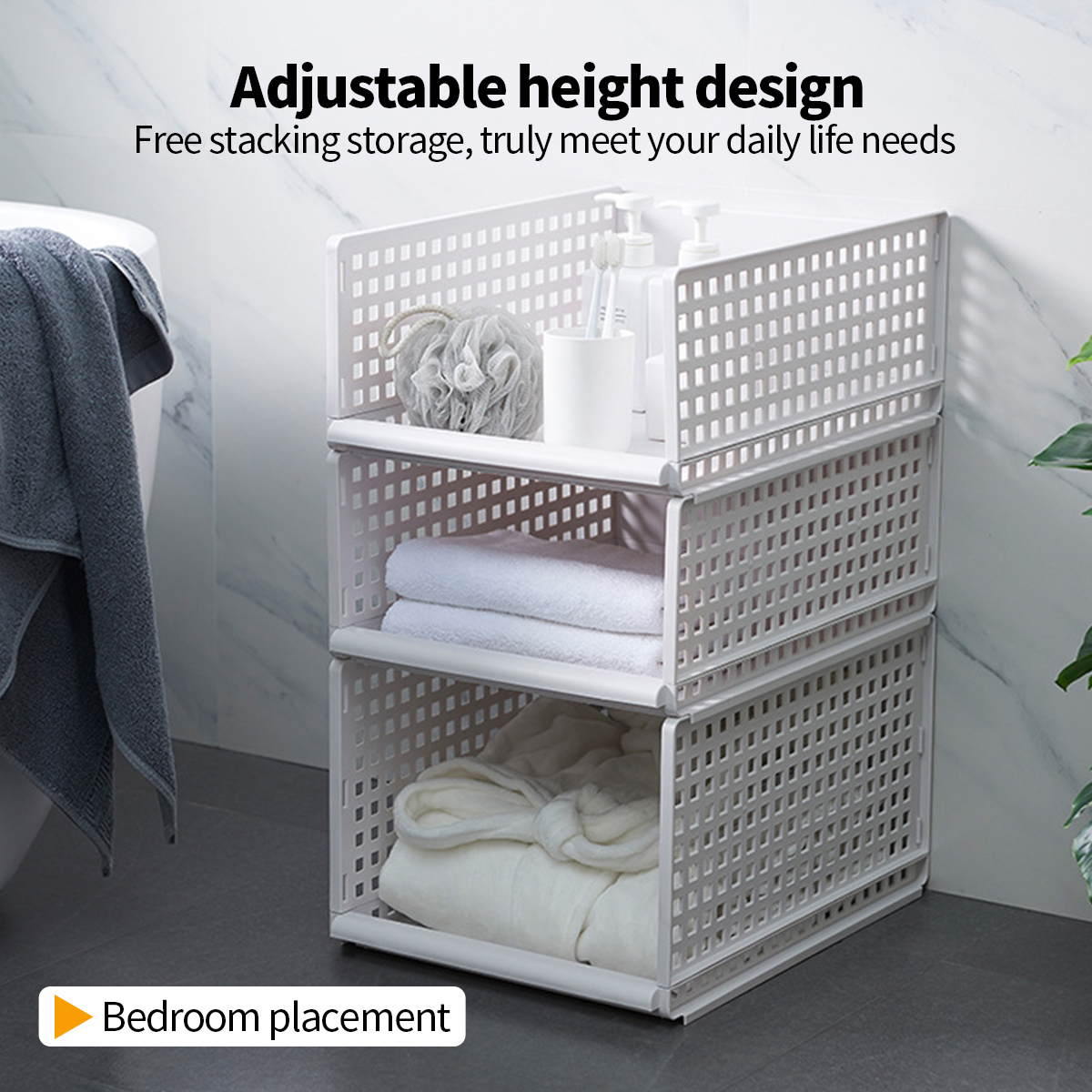 Stackable Storage Box Wardrobe Storage Drawer-Style Box Home Dorm Hotel ...