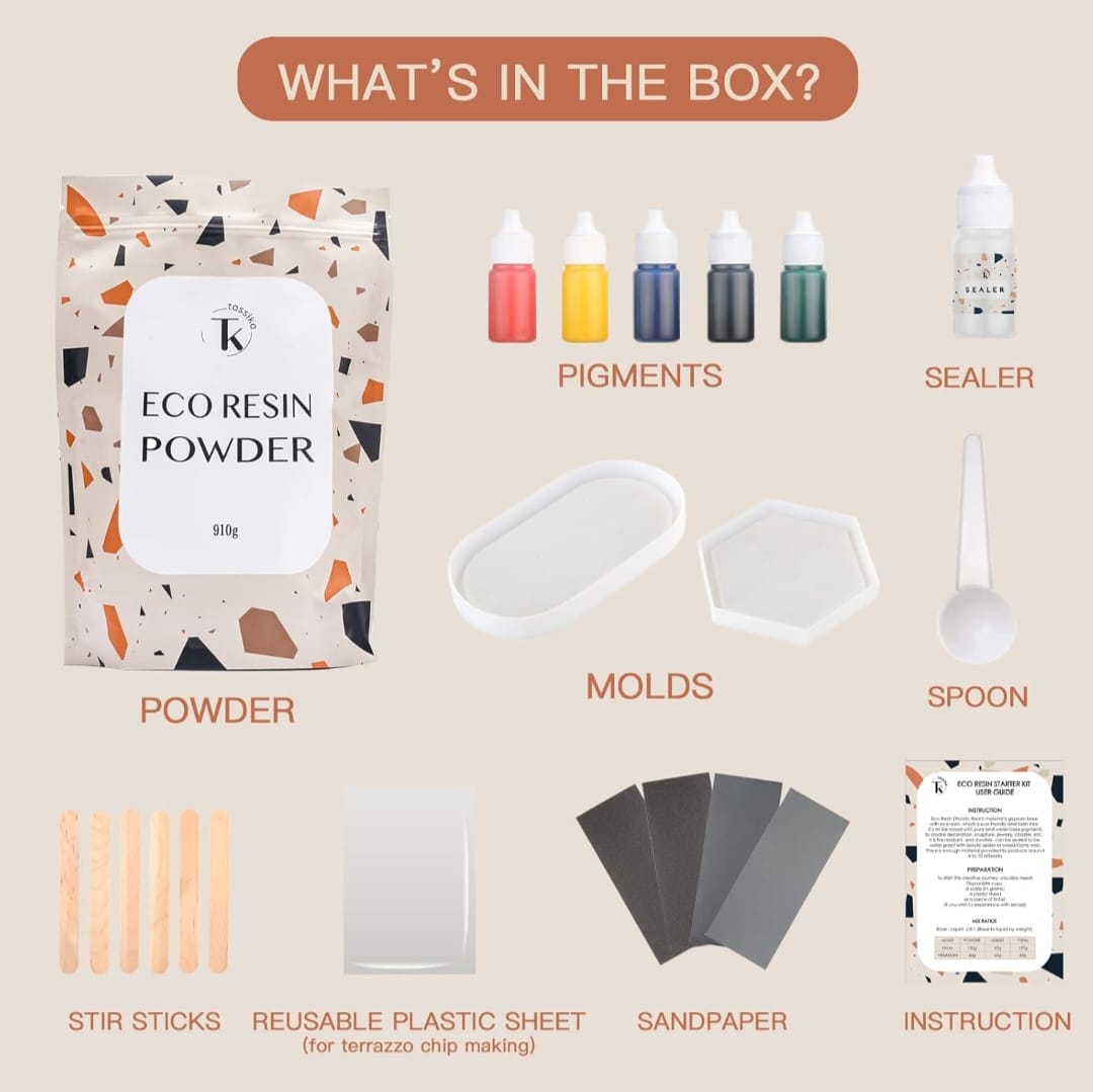 DIY Coaster DIY Tray Eco Resin Kit for Beginners Terrazzo Resin Kit ...