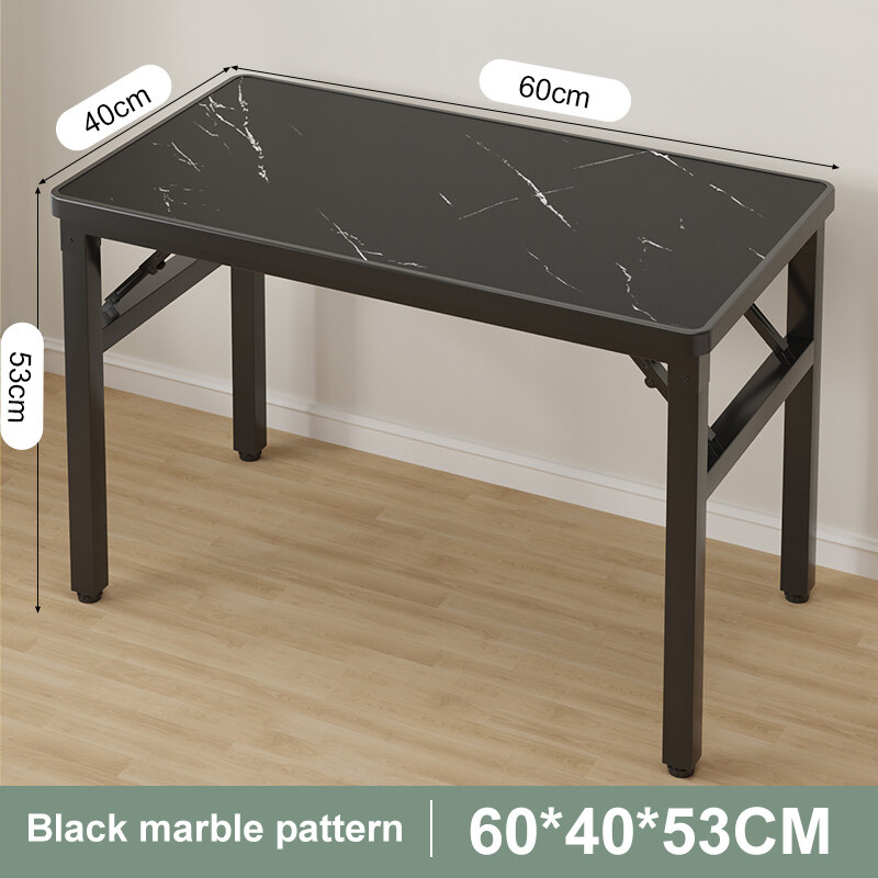 PM Foldable Table Imitation Marble Dining Table Computer Table Folding Table Study Writing Desk ...