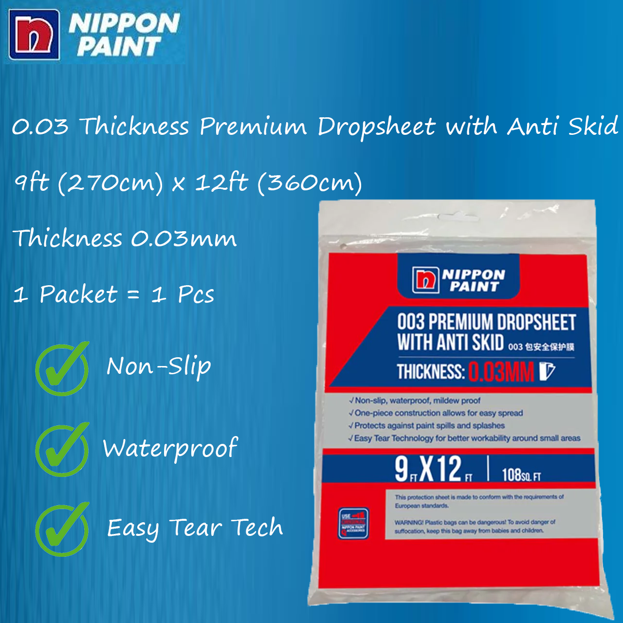 🔥SG Wholesale🔥 Nippon Paint Premium Droop Sheet With Anti Skid ...