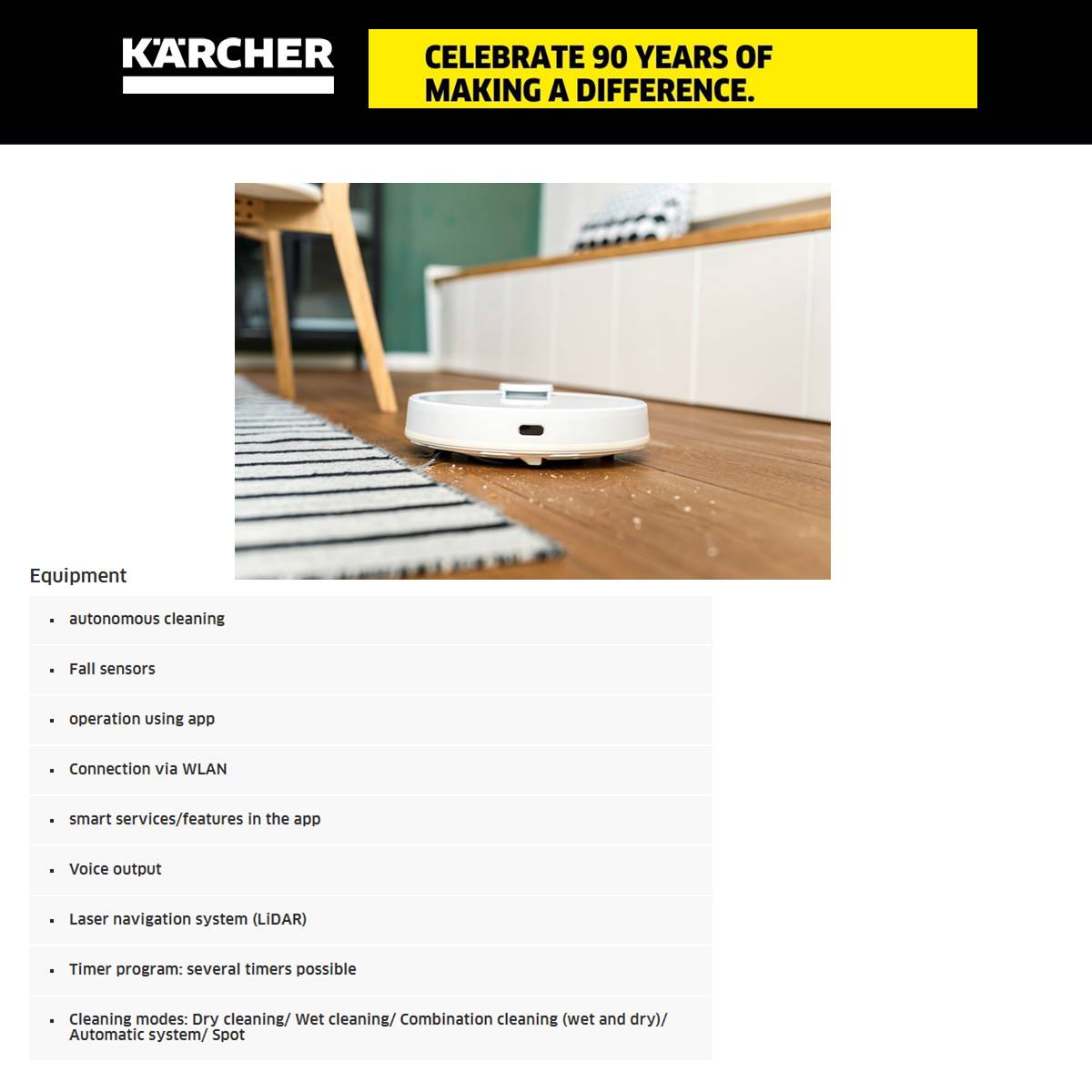 KARCHER Robot Vacuum Cleaner RCV 3 with wiping function | Shopee Singapore
